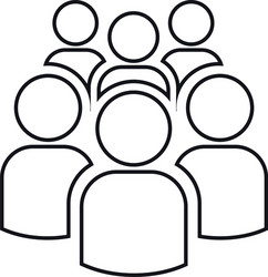 Group of outlines six people seamless pattern Vector Image