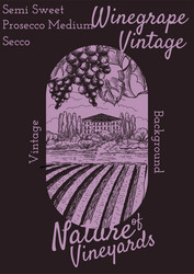 Vineyard landscape poster Royalty Free Vector Image