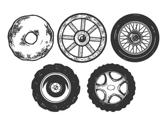 Truck wheels set Royalty Free Vector Image - VectorStock