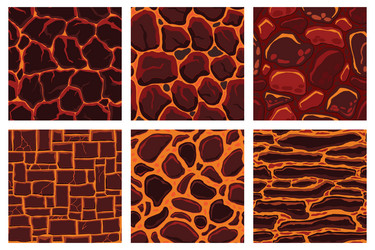 Cartoon game textures lava surface seamless Vector Image