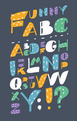 Hand drawn cartoon doodle font Royalty Free Vector Image