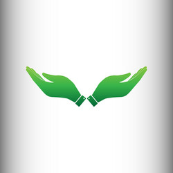 Hand icon green gradient Royalty Free Vector Image