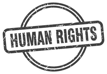 Human rights stamp label round Royalty Free Vector Image