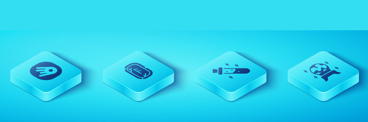 Set magic runes comet falling down fast tarot Vector Image