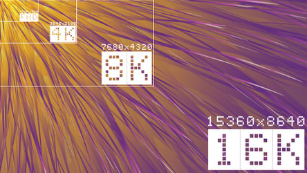 Ultra high hd resolution 16k comparison mock up Vector Image