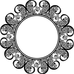 Beautiful decorative round frame Royalty Free Vector Image