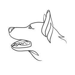 Continuous line drawing style of dog head Vector Image