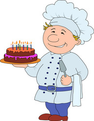 Cartoon of cook Royalty Free Vector Image - VectorStock