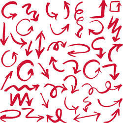 Red hand drawn arrows set Royalty Free Vector Image