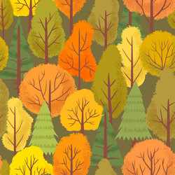 Seamless autumn leaves pattern fall season colors Vector Image