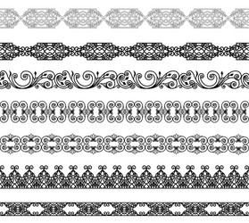Embroidery borders Royalty Free Vector Image - VectorStock
