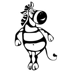Cartoon character cheerful zebra dancing Vector Image