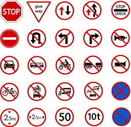 Road sign glossy set Royalty Free Vector Image