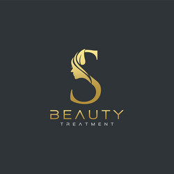 Letter l beauty women face logo design Royalty Free Vector