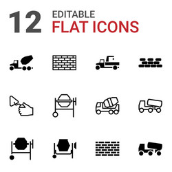 9 cement icons Royalty Free Vector Image - VectorStock