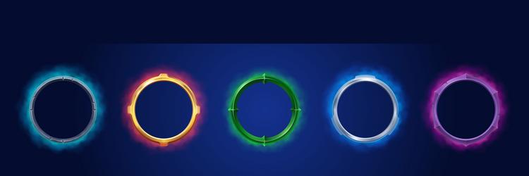 Electricity light game profile avatar frame set Vector Image