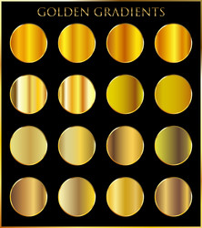 Gold gradient set background icon texture Vector Image