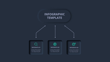 Creative dark infographic with 3 elements Vector Image