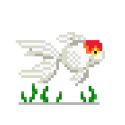 8 bit pixel a stingray fish animal for game Vector Image