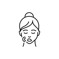 Snore color line icon human diseases Royalty Free Vector