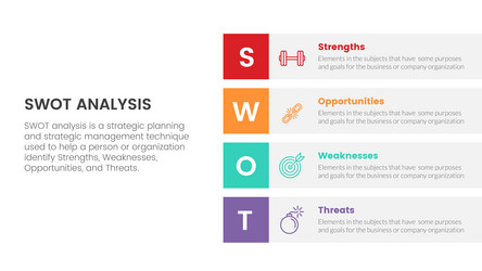 Infographic swot analysis diagram for business Vector Image