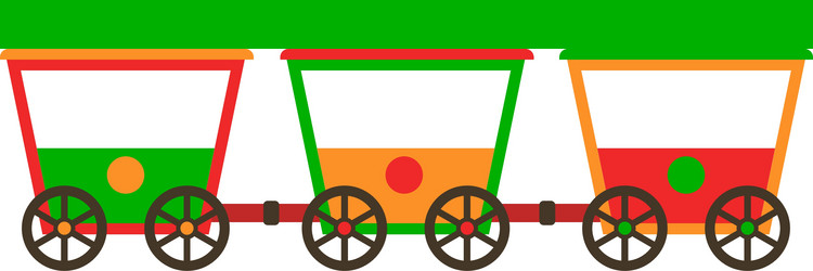 Train and two wagon carts Royalty Free Vector Image