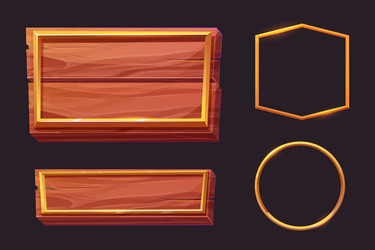 Golden close button game interface menu element Vector Image