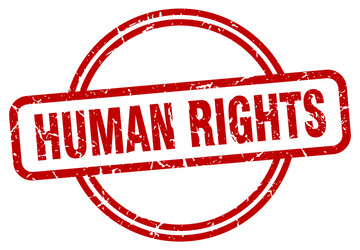 Human rights stamp human rights label round Vector Image