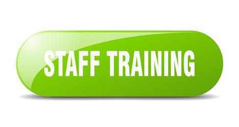 Staff training button sticker banner rounded Vector Image