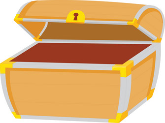 Wooden treasure or pirate chest Royalty Free Vector Image