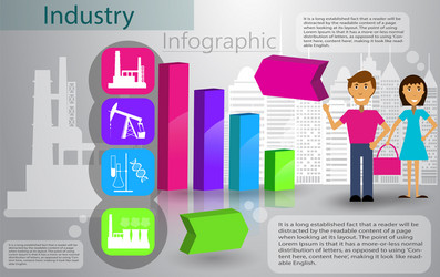 Industry infographics production process Vector Image