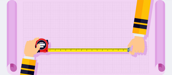 Measuring tape in hands a man Royalty Free Vector Image