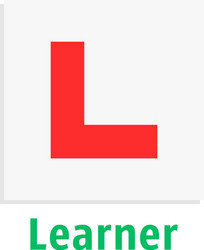 Learner driver plate sign on pillar Royalty Free Vector