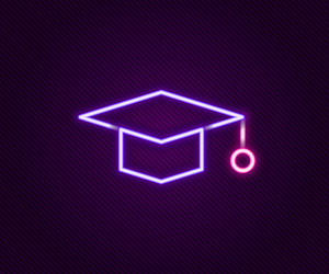 Neon Graduation Cap Vector Images (over 1,000)