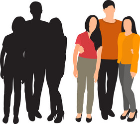 On a white background people without face dance Vector Image