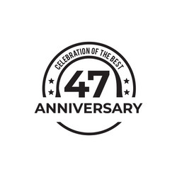 47th years anniversary emblem logo design template