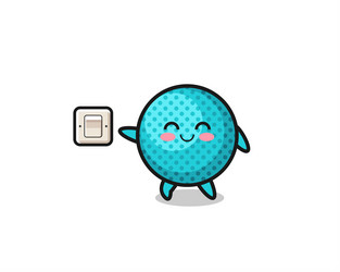 Cartoon cricket ball is turning off light Vector Image