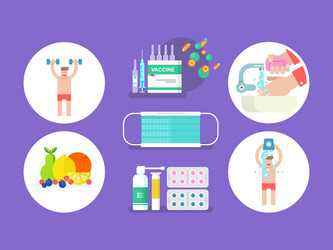 Flu treatment symptoms and influenza Royalty Free Vector