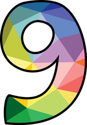 Flat number 3 isolated on white background Vector Image