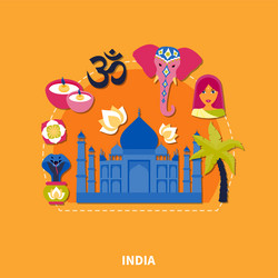 Travel to india logo with taj mahal Royalty Free Vector