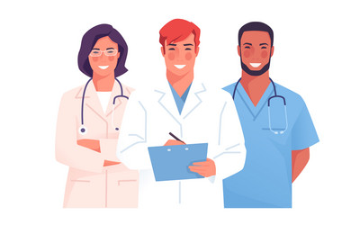 Nurse characters group Royalty Free Vector Image