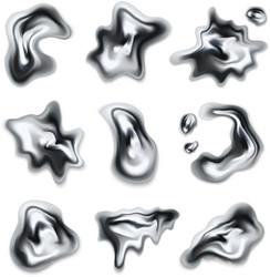 Realistic chrome liquid metal texture droplet Vector Image