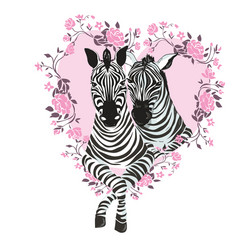 Cute zebra i love you forever card Royalty Free Vector Image