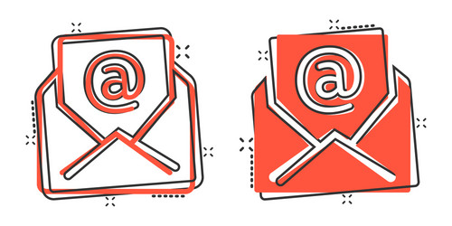 Email message icon in comic style mail document Vector Image
