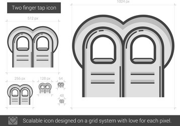 Two-finger tap line icon Royalty Free Vector Image