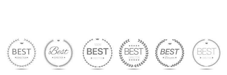 Best director golden laurel wreath label Vector Image