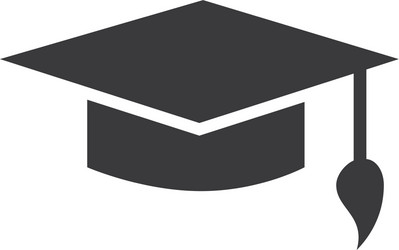 Graduation hat icon simple style Royalty Free Vector Image