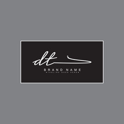 Dt initial logo in signature style Royalty Free Vector Image