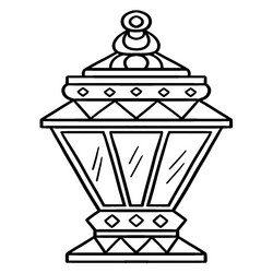 Ramadan mubarak coloring page for kids Royalty Free Vector