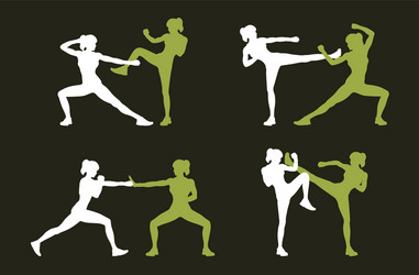 Young woman body combat and fitness Royalty Free Vector